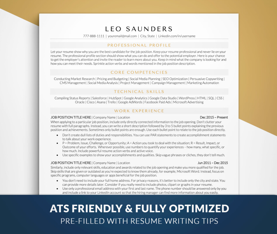 ATS Compatible Resume Template - Leo - BestResumes.co
