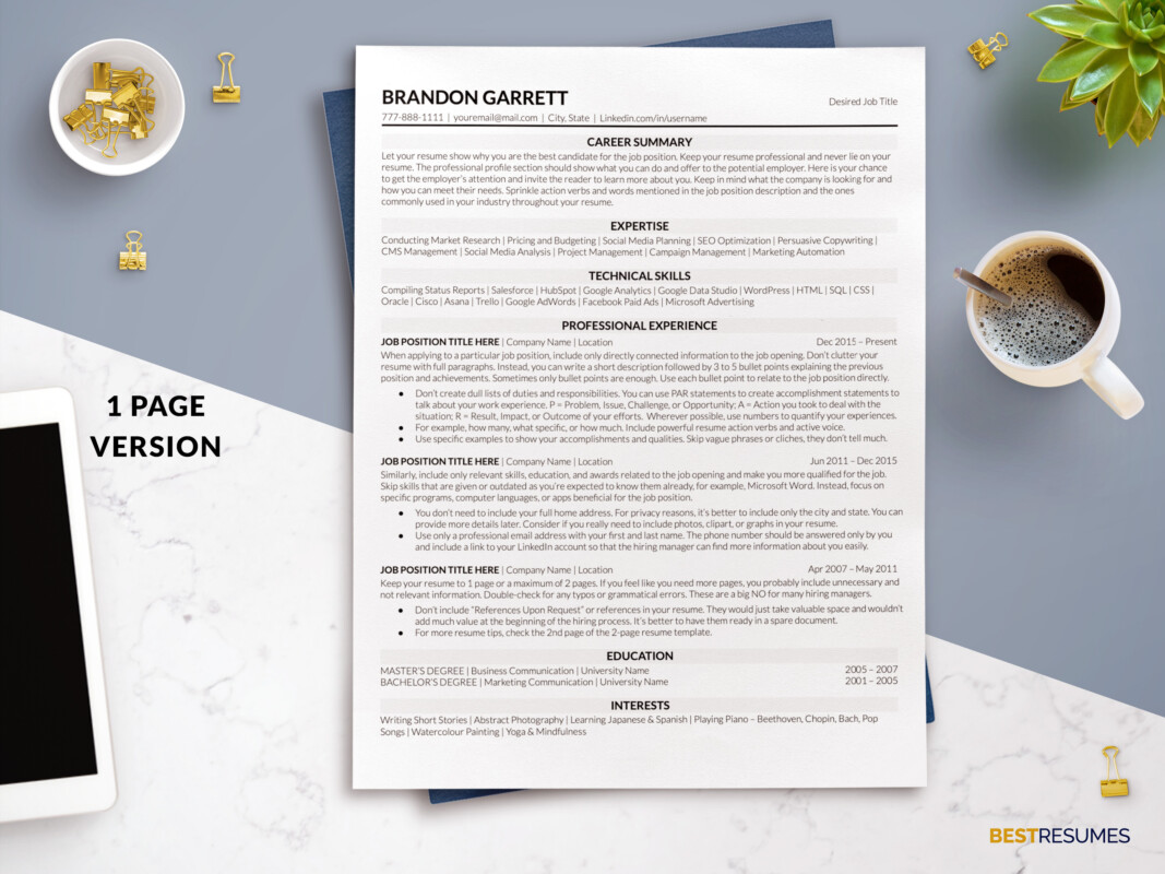 Classic ATS Friendly Resume Template for Google Docs - BestResumes.co