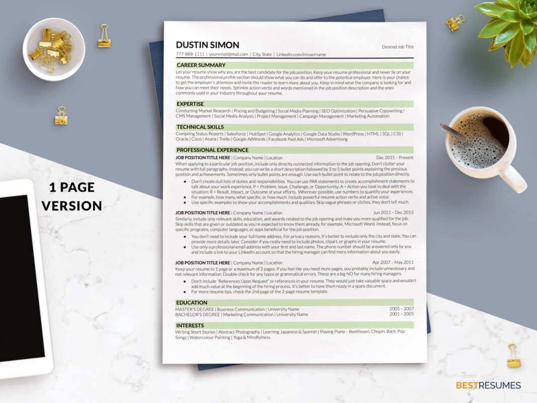 Creative Resume Template ATS Friendly for Google Docs - BestResumes.co
